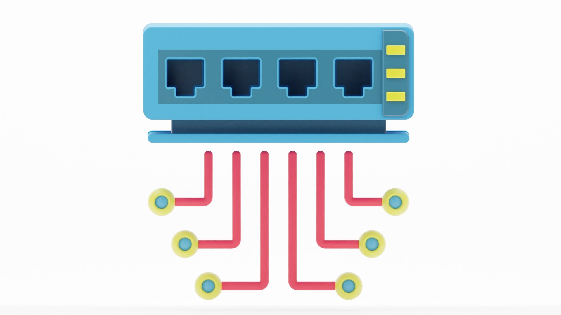 3D Model 3d Icon Of Switch Network Device On Computer Network For ...