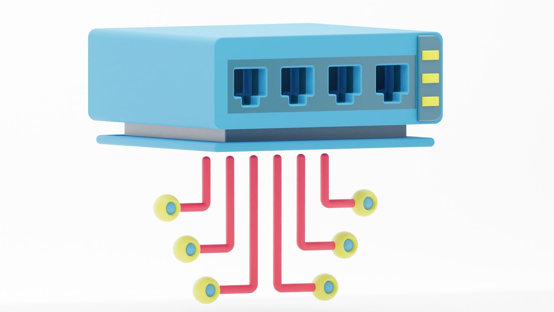 3D Model 3d Icon Of Switch Network Device On Computer Network For ...