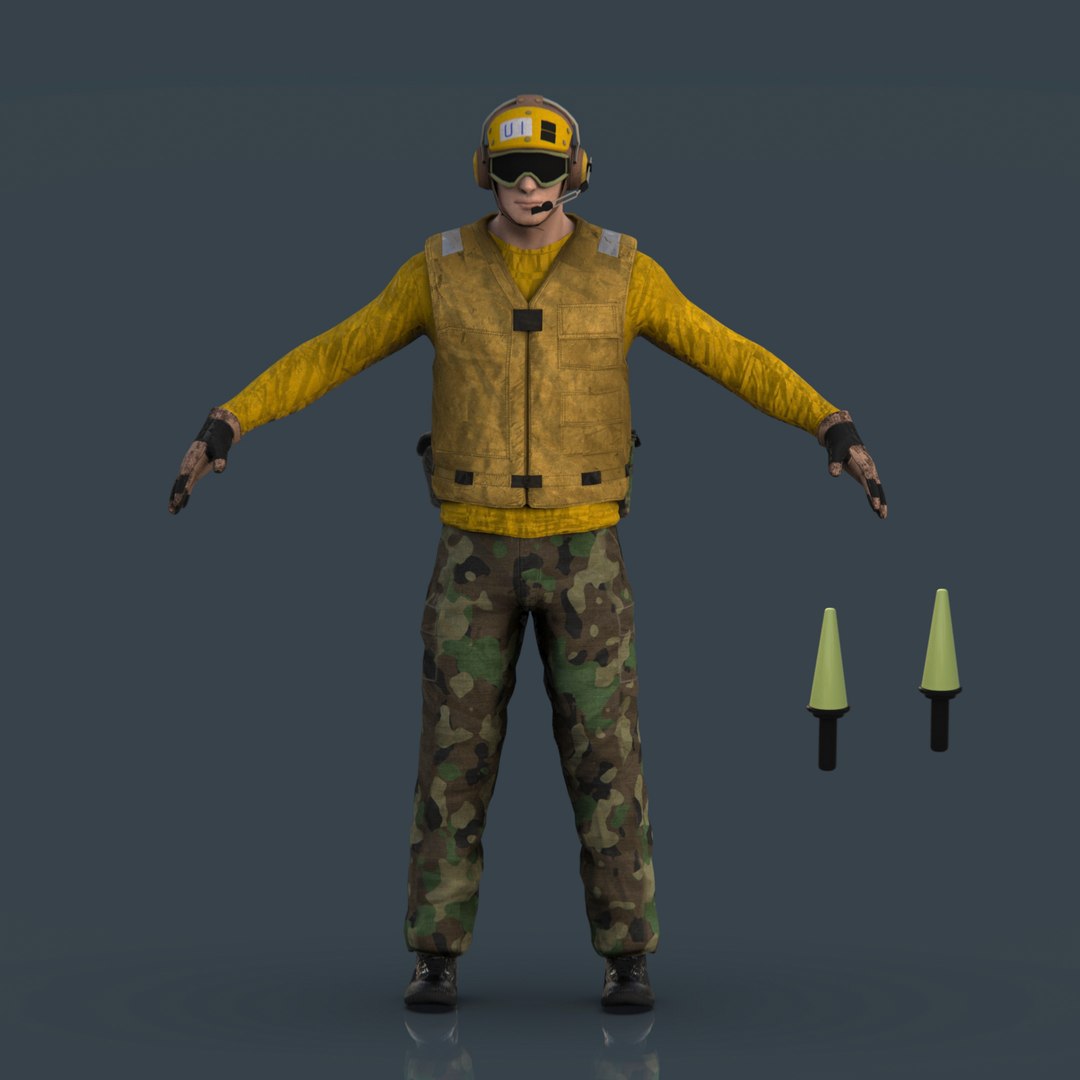 US NAVY Flight Deck Crew 3D Model - TurboSquid 1775362