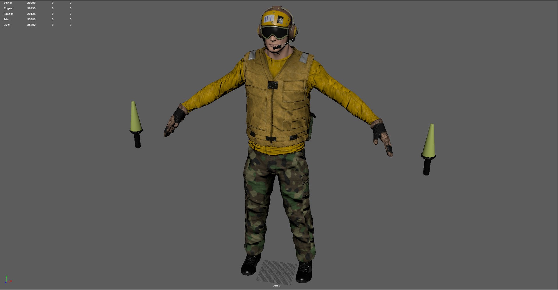 US NAVY Flight Deck Crew 3D Model - TurboSquid 1775362
