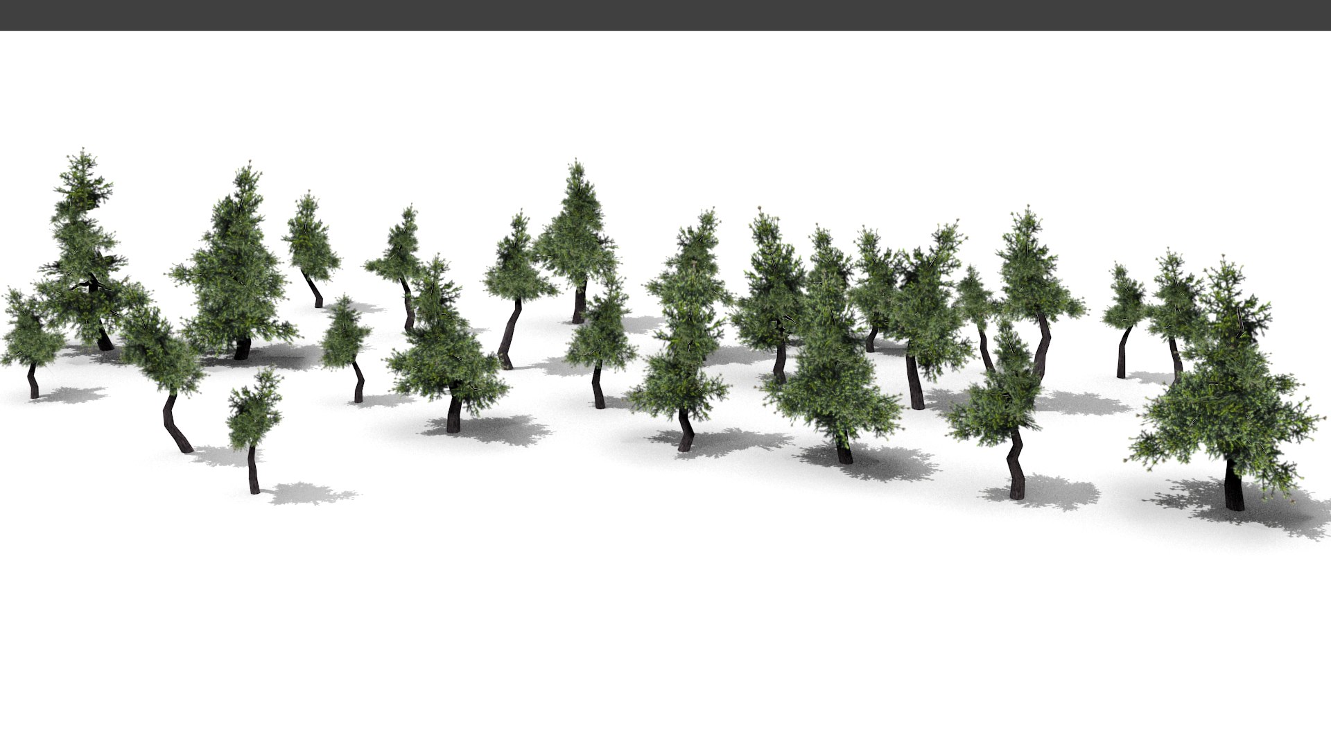 3d pine trees model