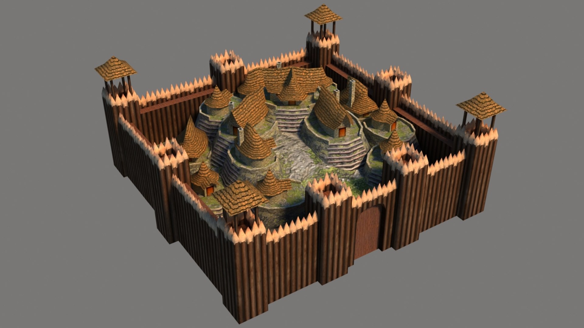 3D Model Barbarian Village - TurboSquid 1482091