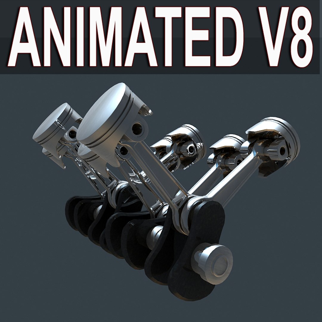 V8 Engine 3d Model