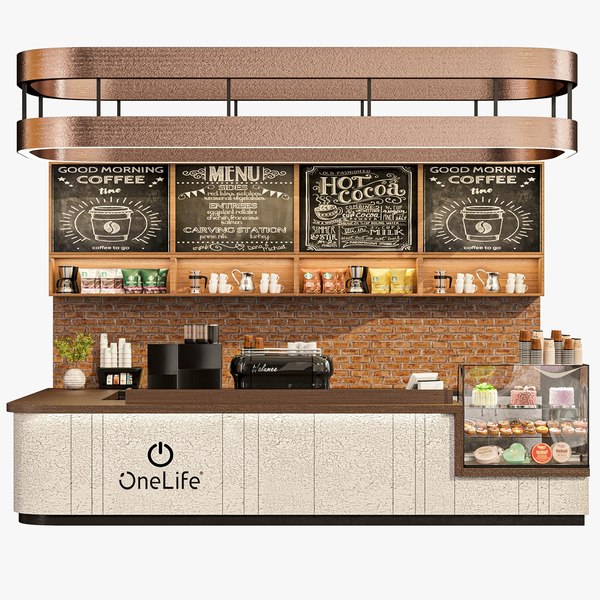 modelo 3d Coffee point in the mall with copper - TurboSquid 2067726