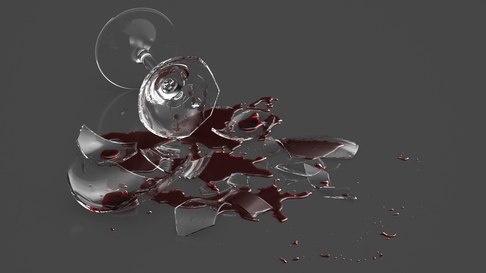 Dropped Glass of Red Wine model - TurboSquid 2076134