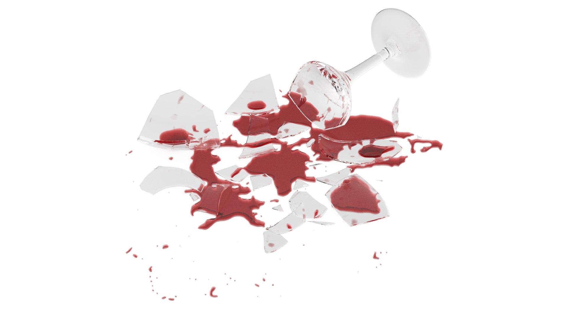 Dropped Glass of Red Wine model - TurboSquid 2076134