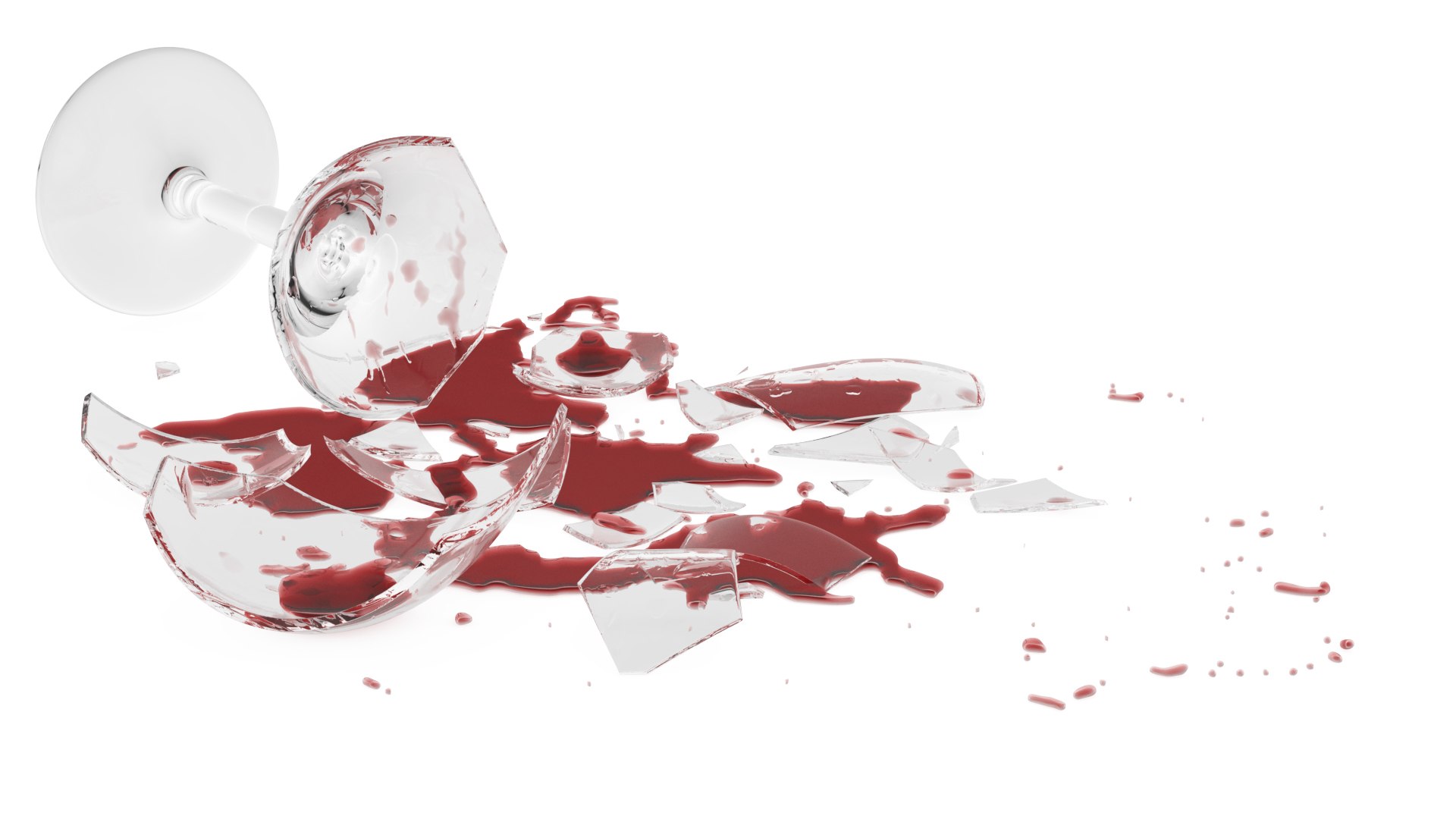 Dropped Glass of Red Wine model - TurboSquid 2076134