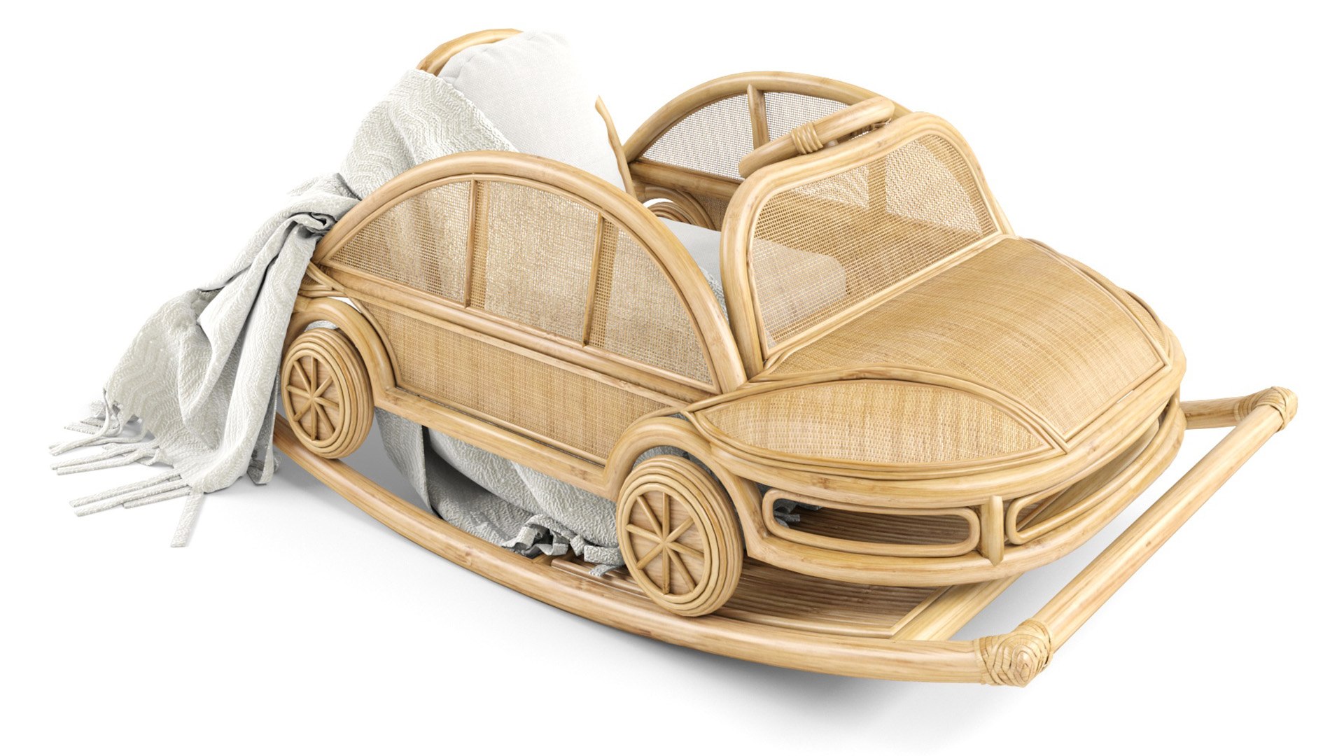3D Kids Rattan VW Rocking Car - TurboSquid 1829901