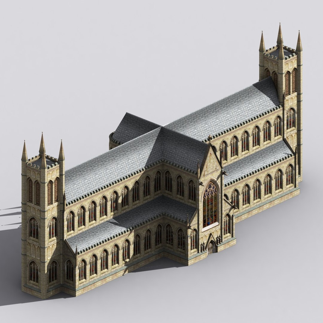 Medieval Gothic Administrative Building 3d Model
