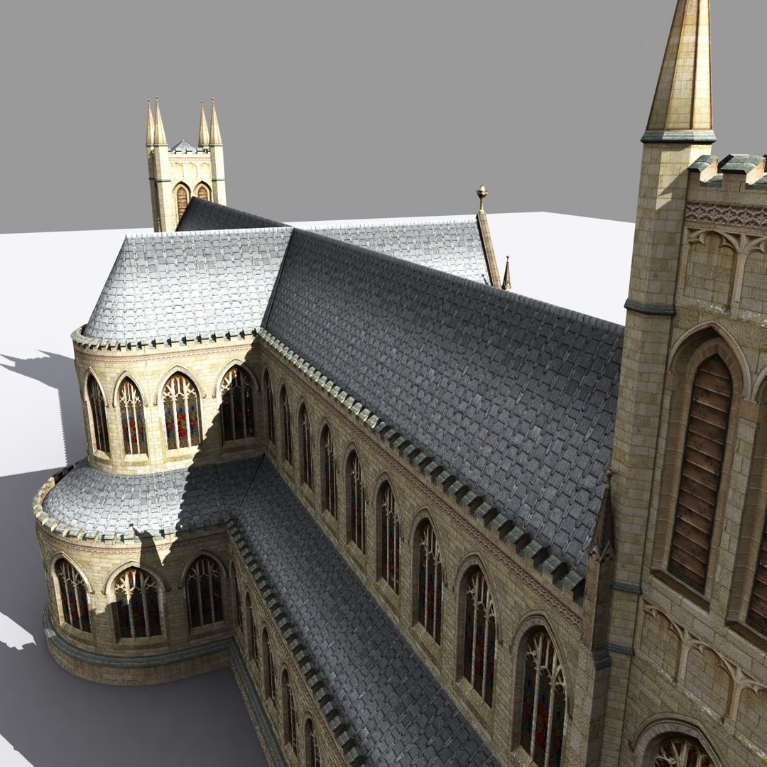 Medieval Gothic Administrative Building 3d Model