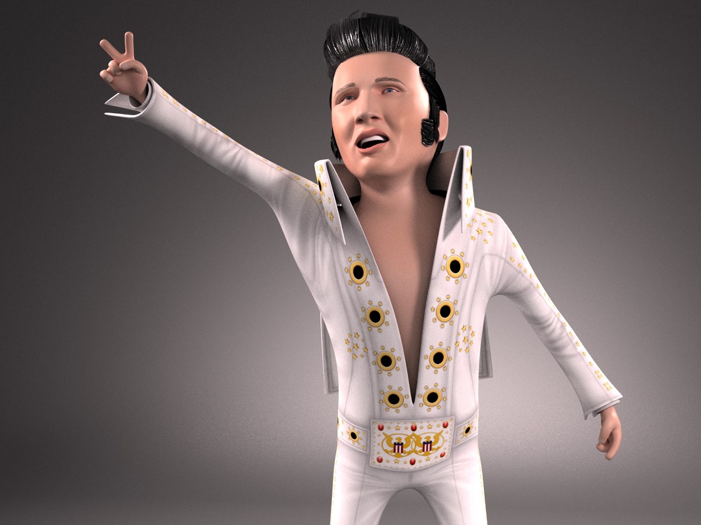 Elvis Presley Cartoon 3D Model - TurboSquid 1276713