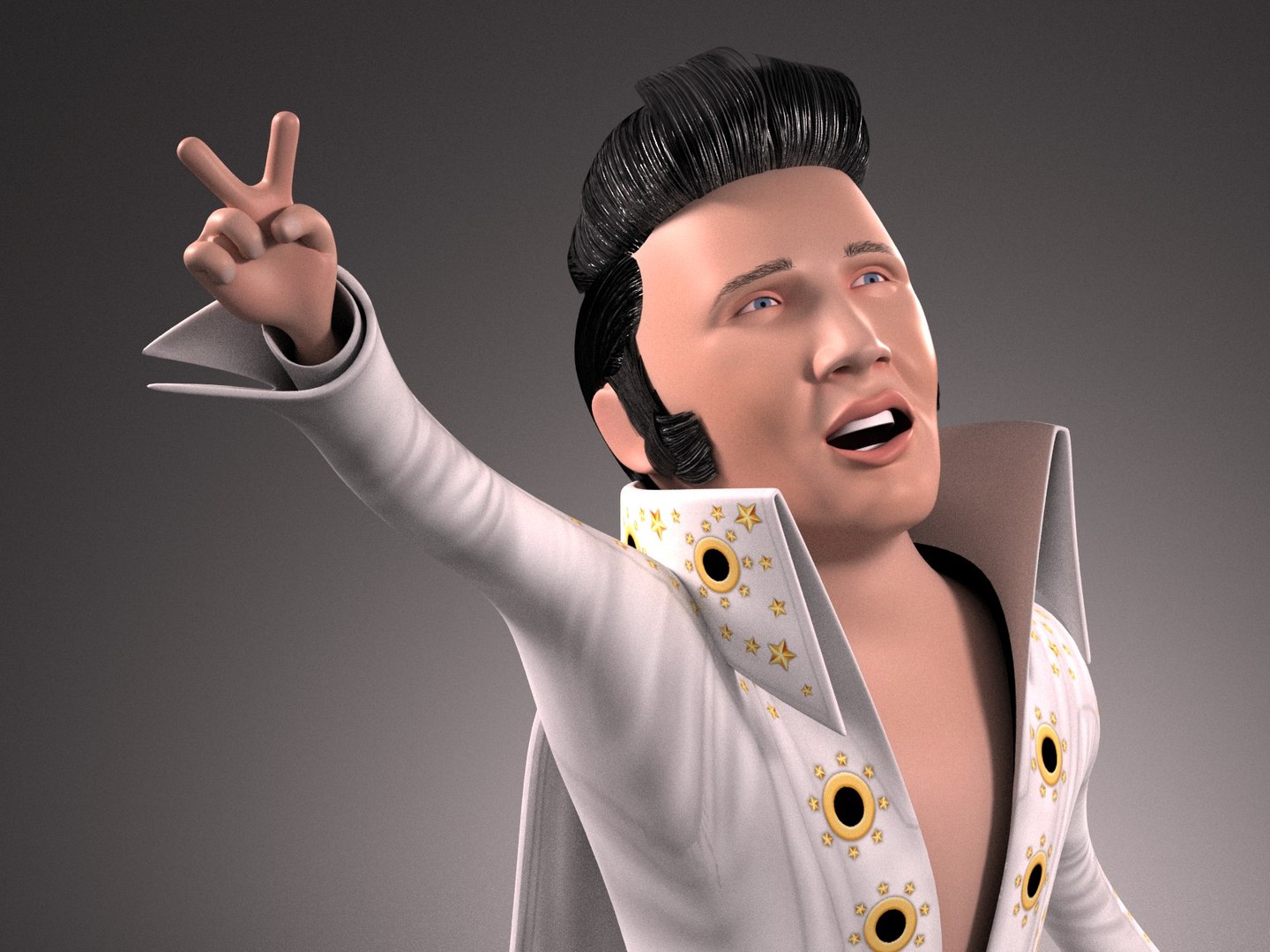 Elvis Presley Cartoon 3D Model - TurboSquid 1276713