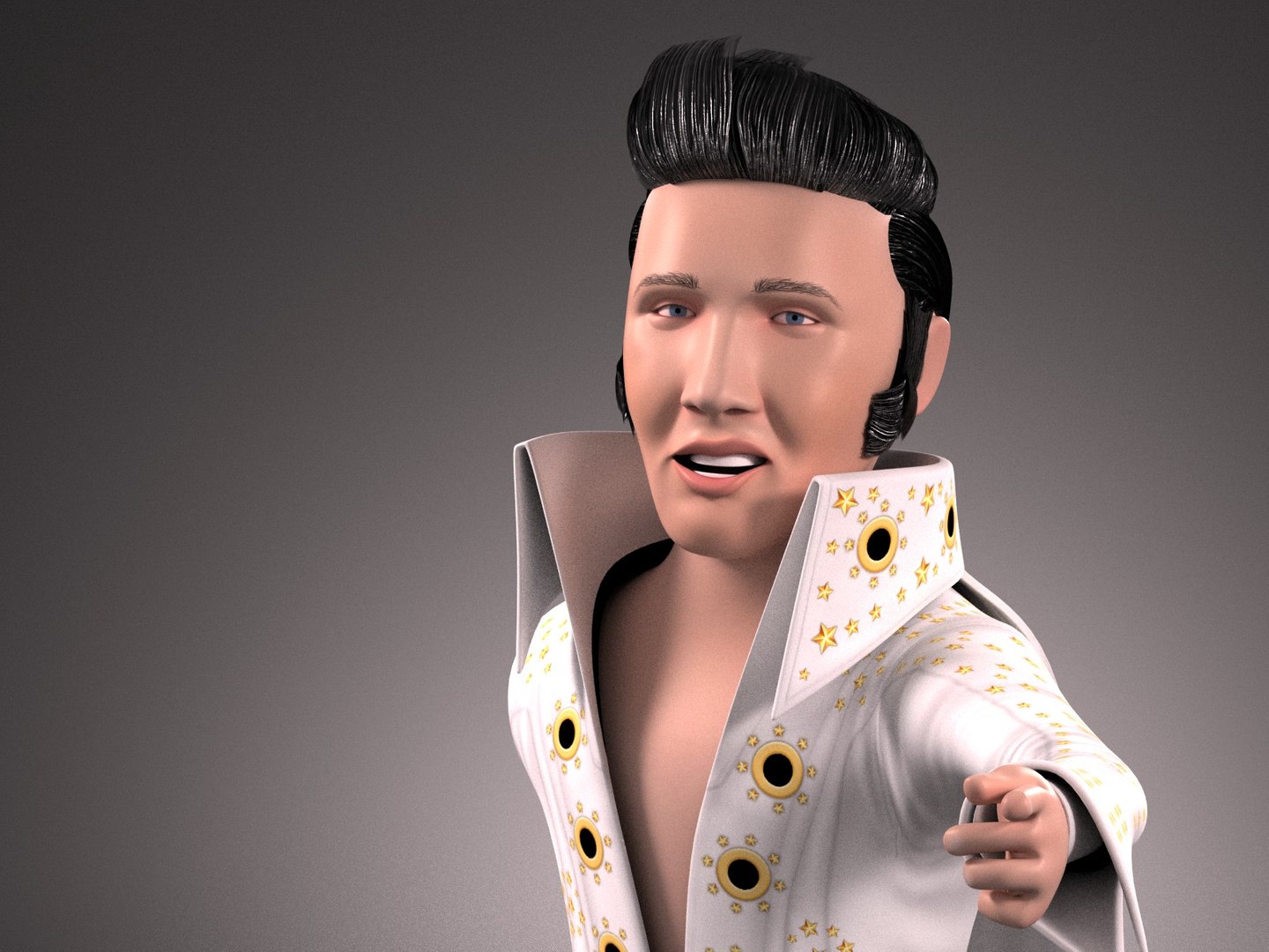 Elvis Presley Cartoon 3D Model - TurboSquid 1276713