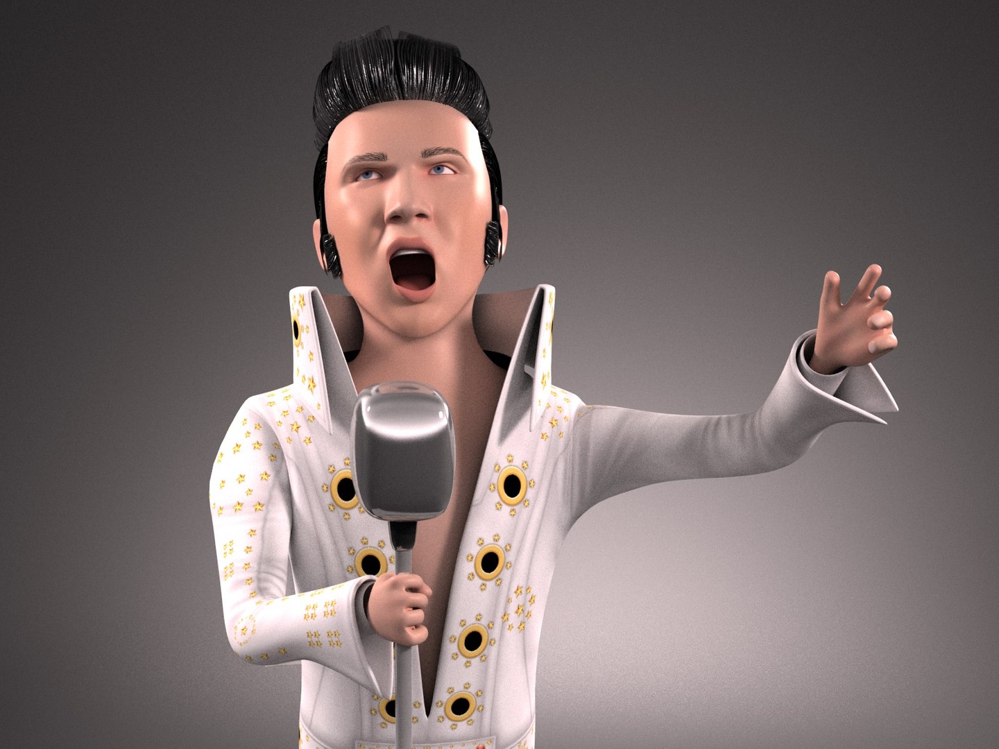 Elvis Presley Cartoon 3D Model - TurboSquid 1276713