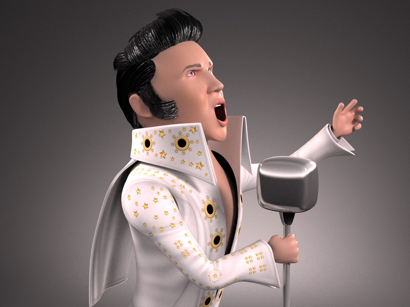 Elvis Presley Cartoon 3D Model - TurboSquid 1276713