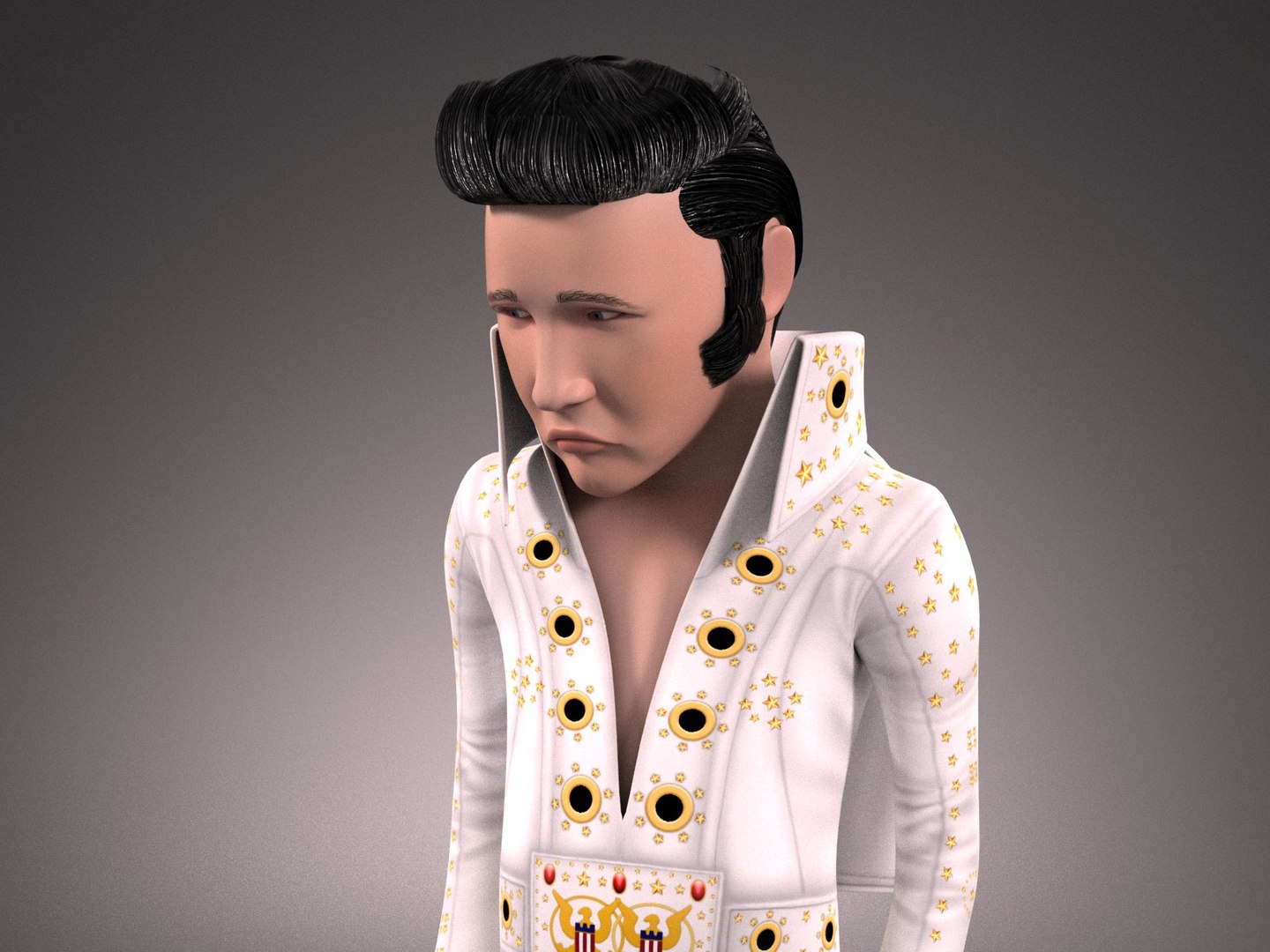 Elvis Presley Cartoon 3D Model - TurboSquid 1276713