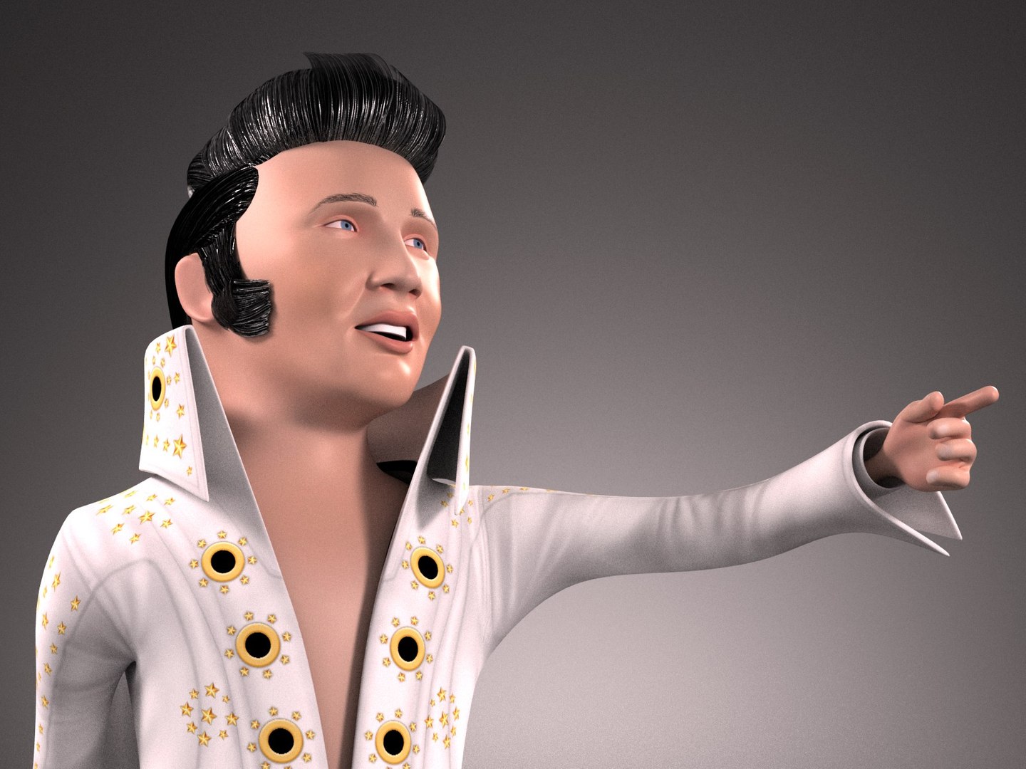 Elvis Presley Cartoon 3D Model - TurboSquid 1276713