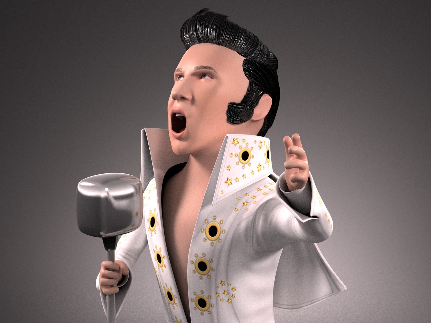 Elvis Presley Cartoon 3D Model - TurboSquid 1276713