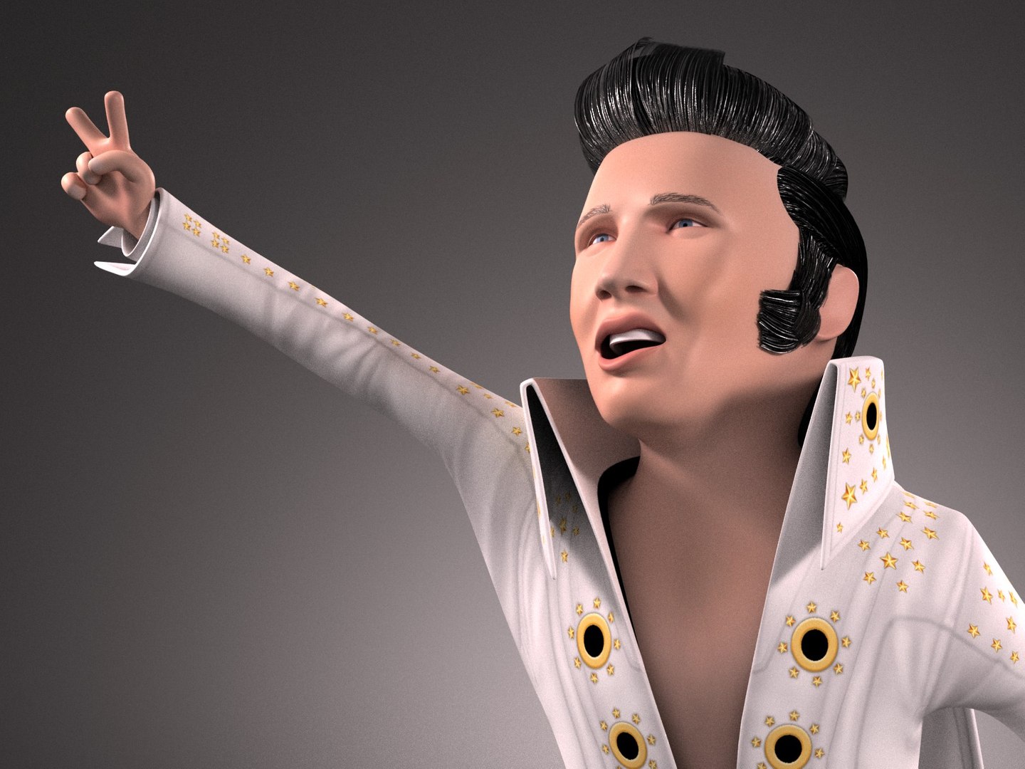 Elvis Presley Cartoon 3D Model - TurboSquid 1276713