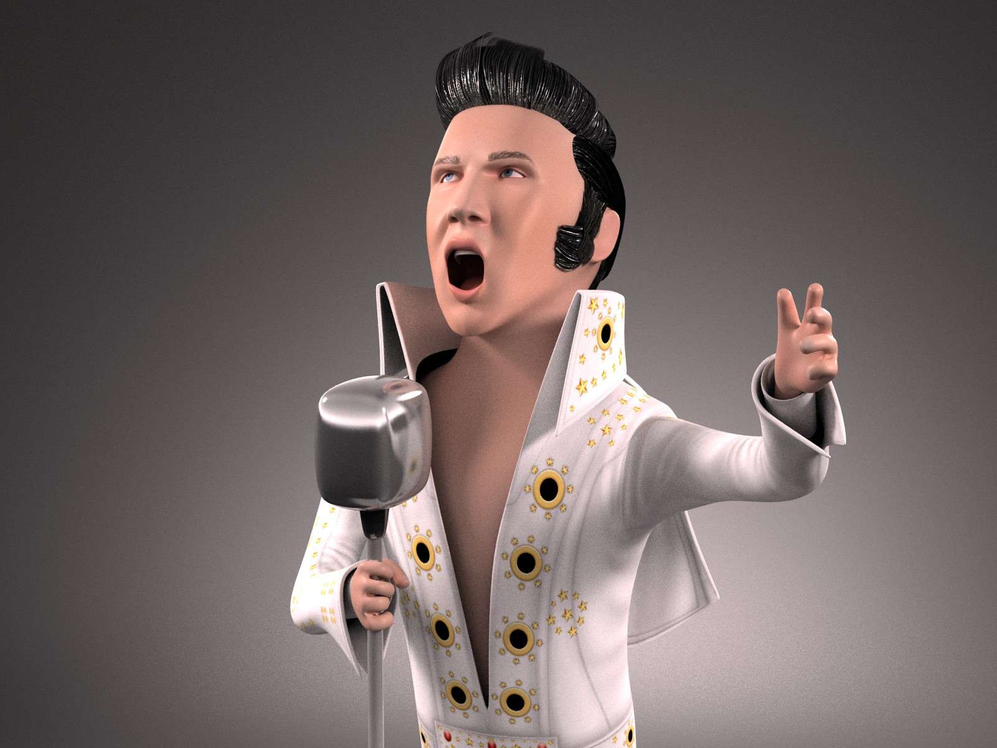 Elvis Presley Cartoon 3D Model - TurboSquid 1276713