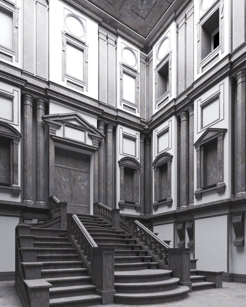 3D Michelangelo s Laurentian Library in Florence model - TurboSquid 1909235