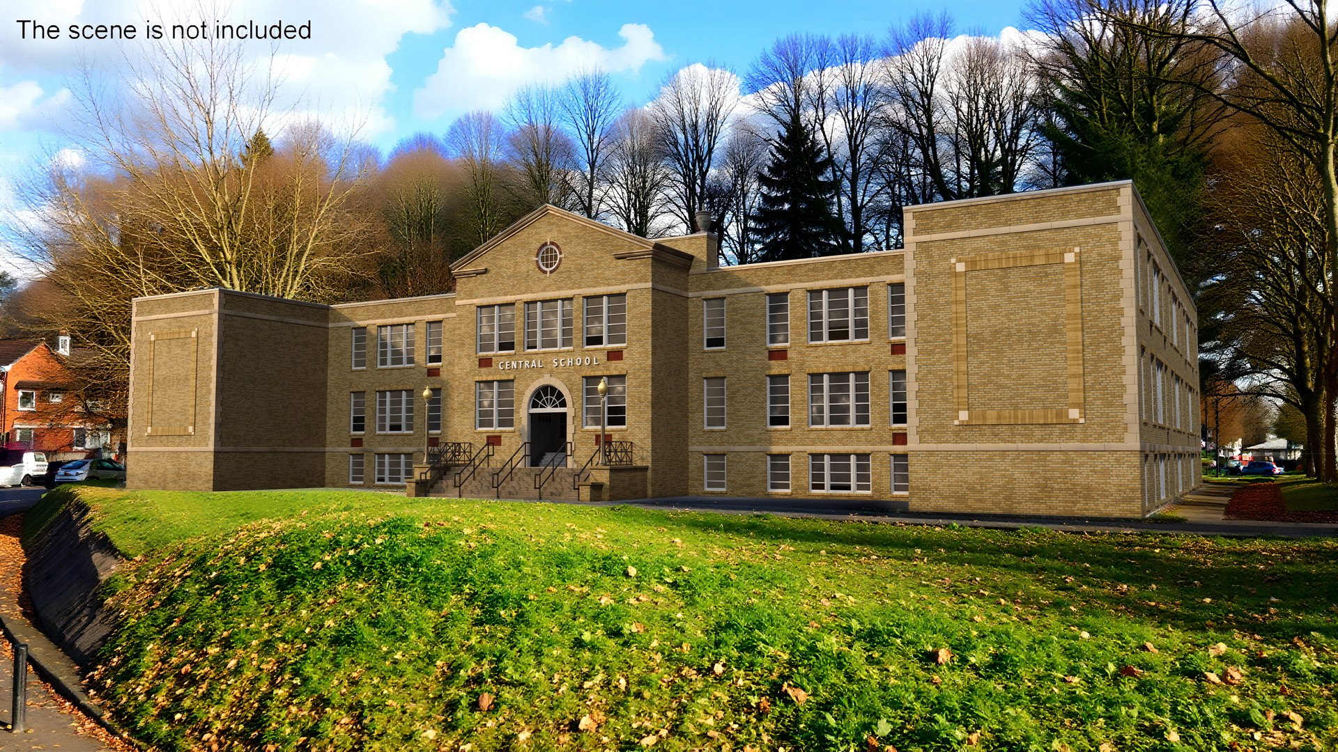 Historic Brick School Building 3D - TurboSquid 2396071
