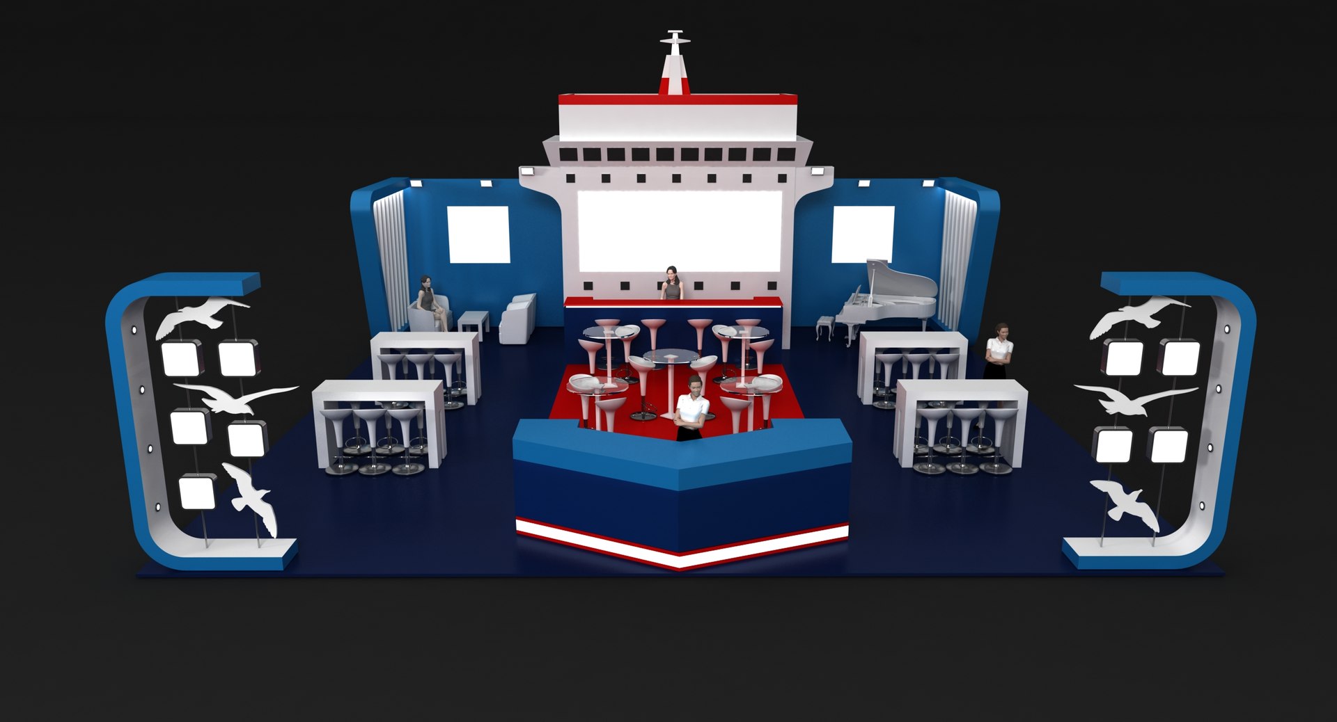 Shipping Exhibition Fair Stand Design 3D - TurboSquid 1819759
