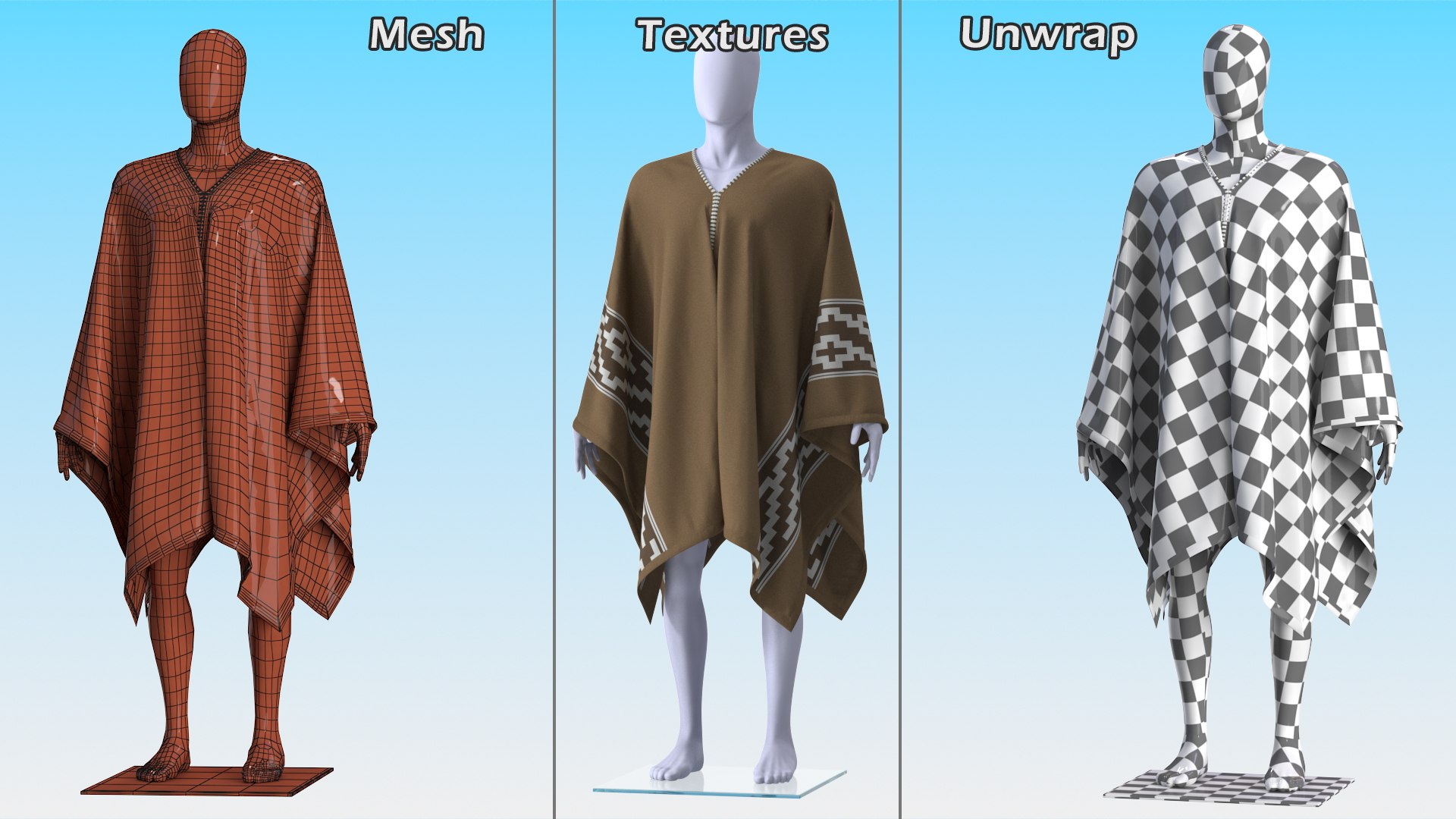 Decorated Poncho On Mannequin 3D Model - TurboSquid 2083697