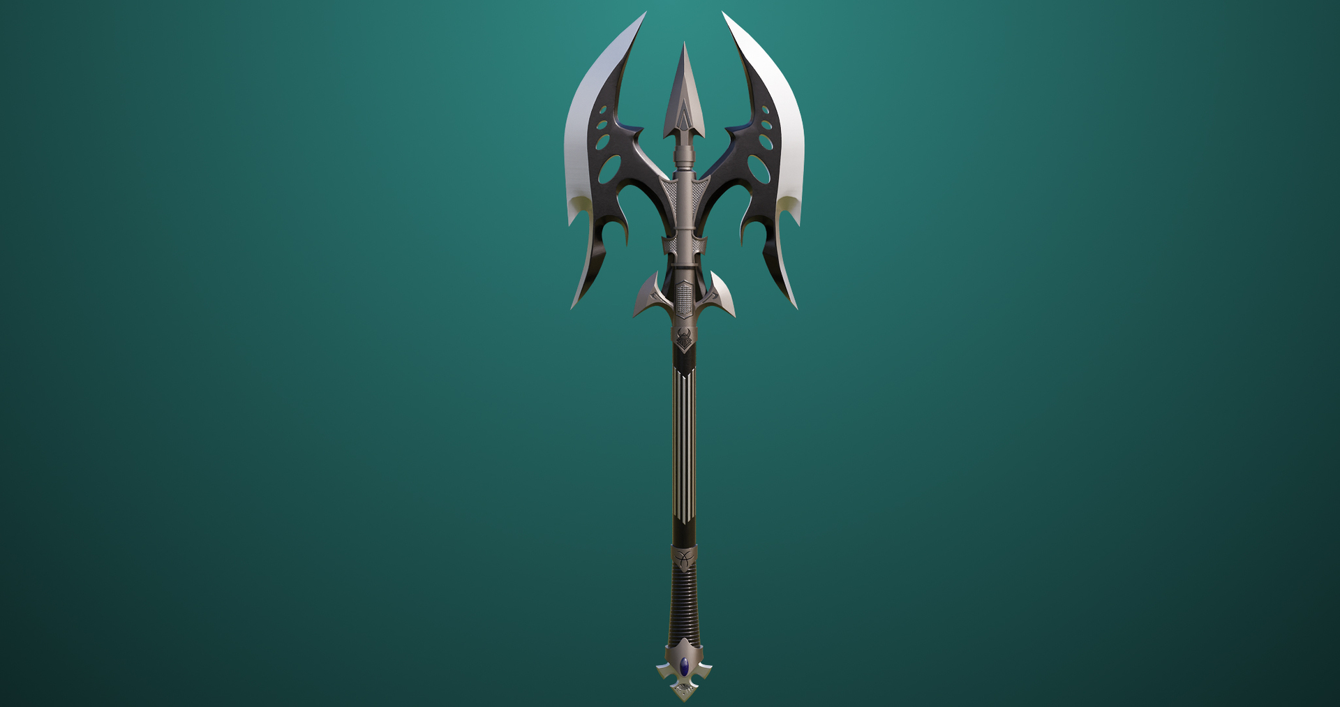Silver Battle Axe 01 All PBR Unity UE Textures Included Model ...