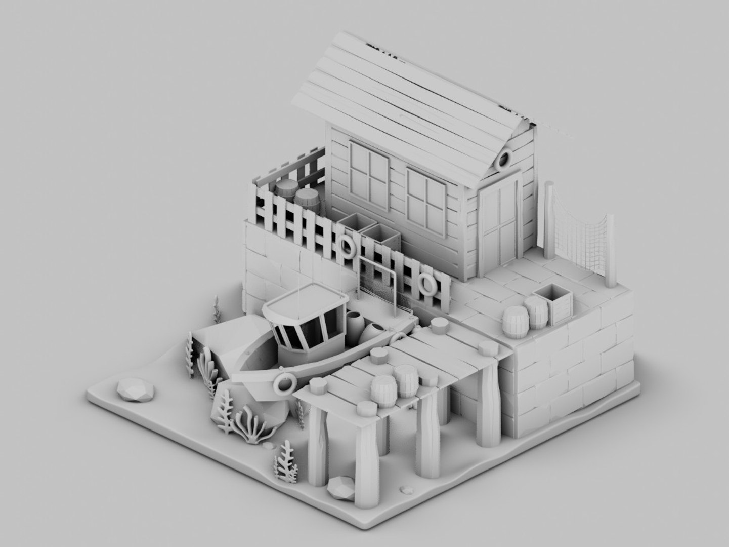 3D Model Isometric Dock - TurboSquid 1602950