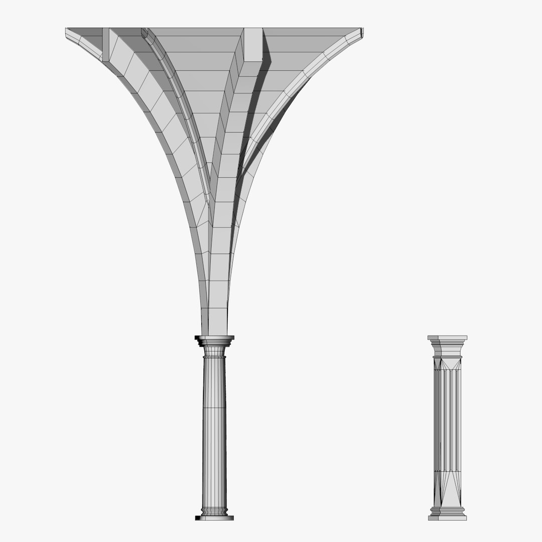 Romanic Vaulting Column 5 3d Model