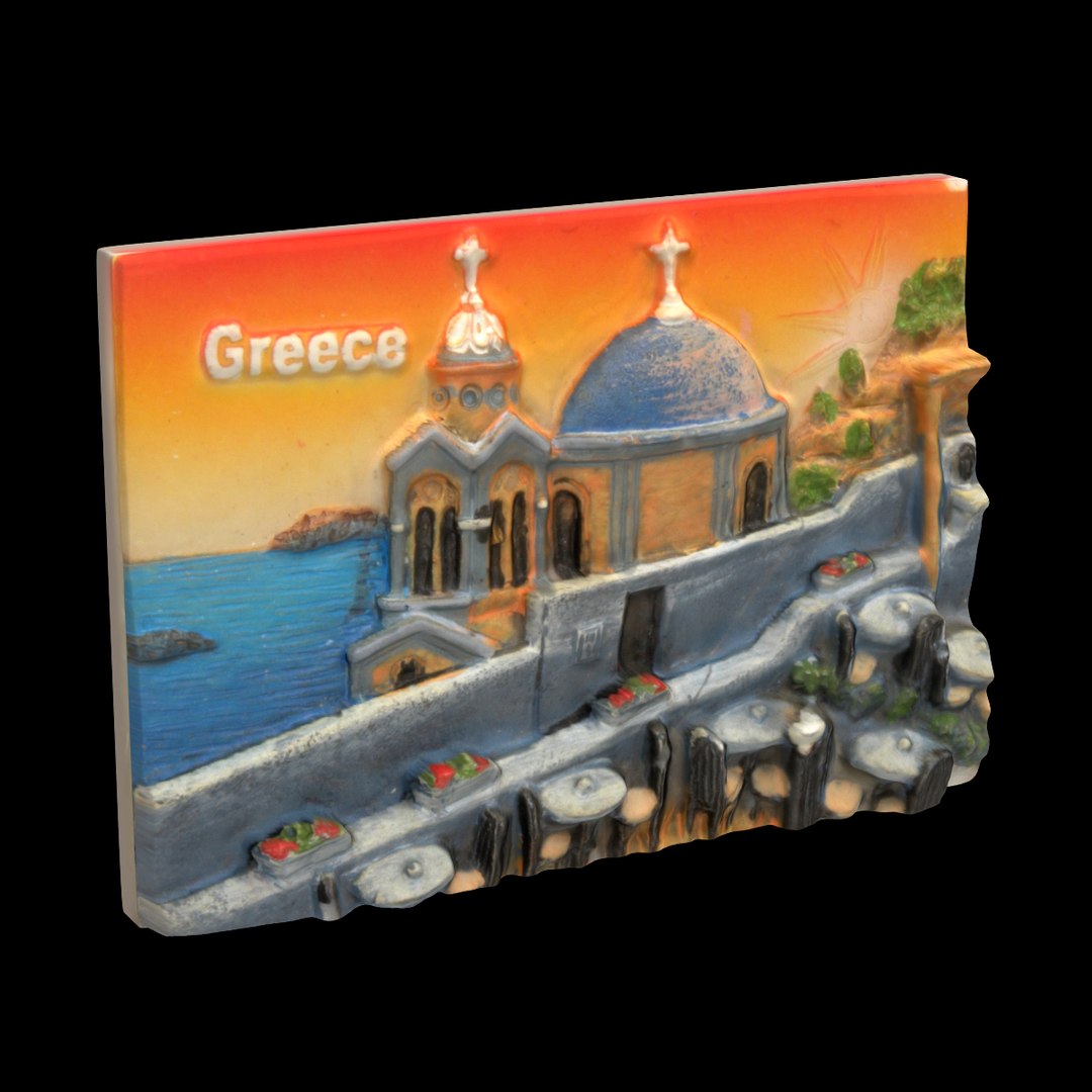 3d model greece magnet souvenir 2