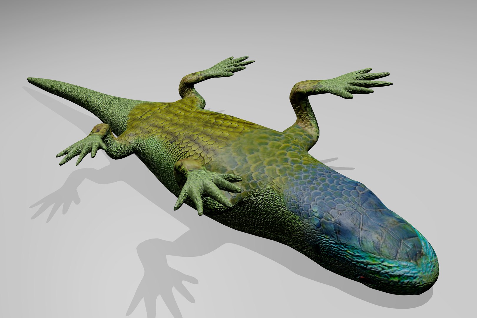 3d model green lizard