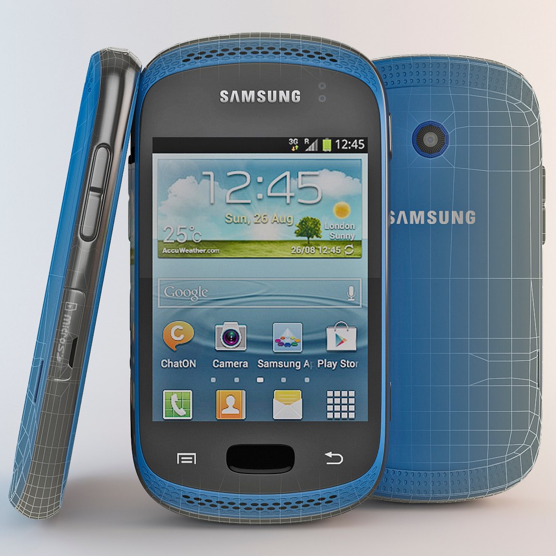 3dsmax Blue Samsung Galaxy Cellphone