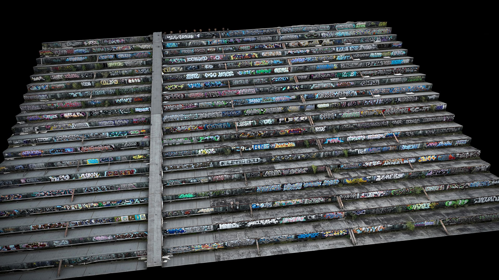 3D Graffiti Roof Abandoned Factory Ruins Drone Scan - TurboSquid 2336362