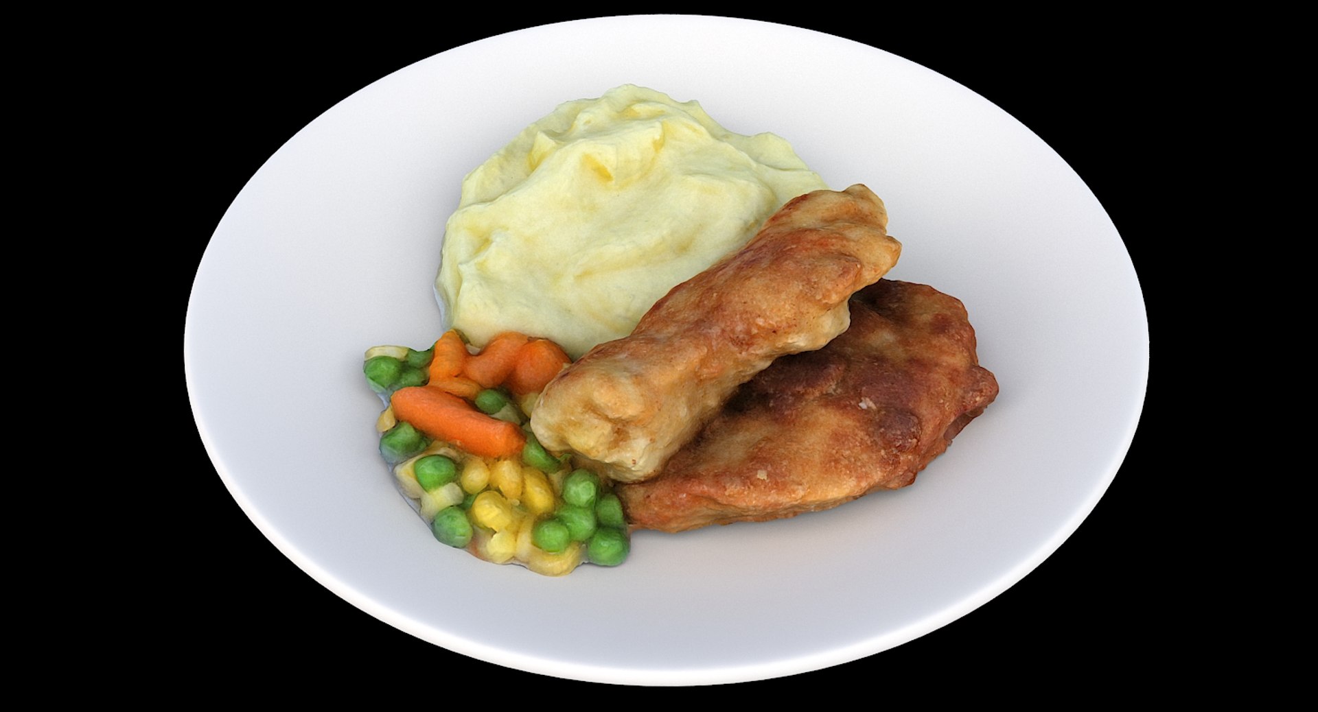 3D Lunch Schnitzel Model - TurboSquid 1339147