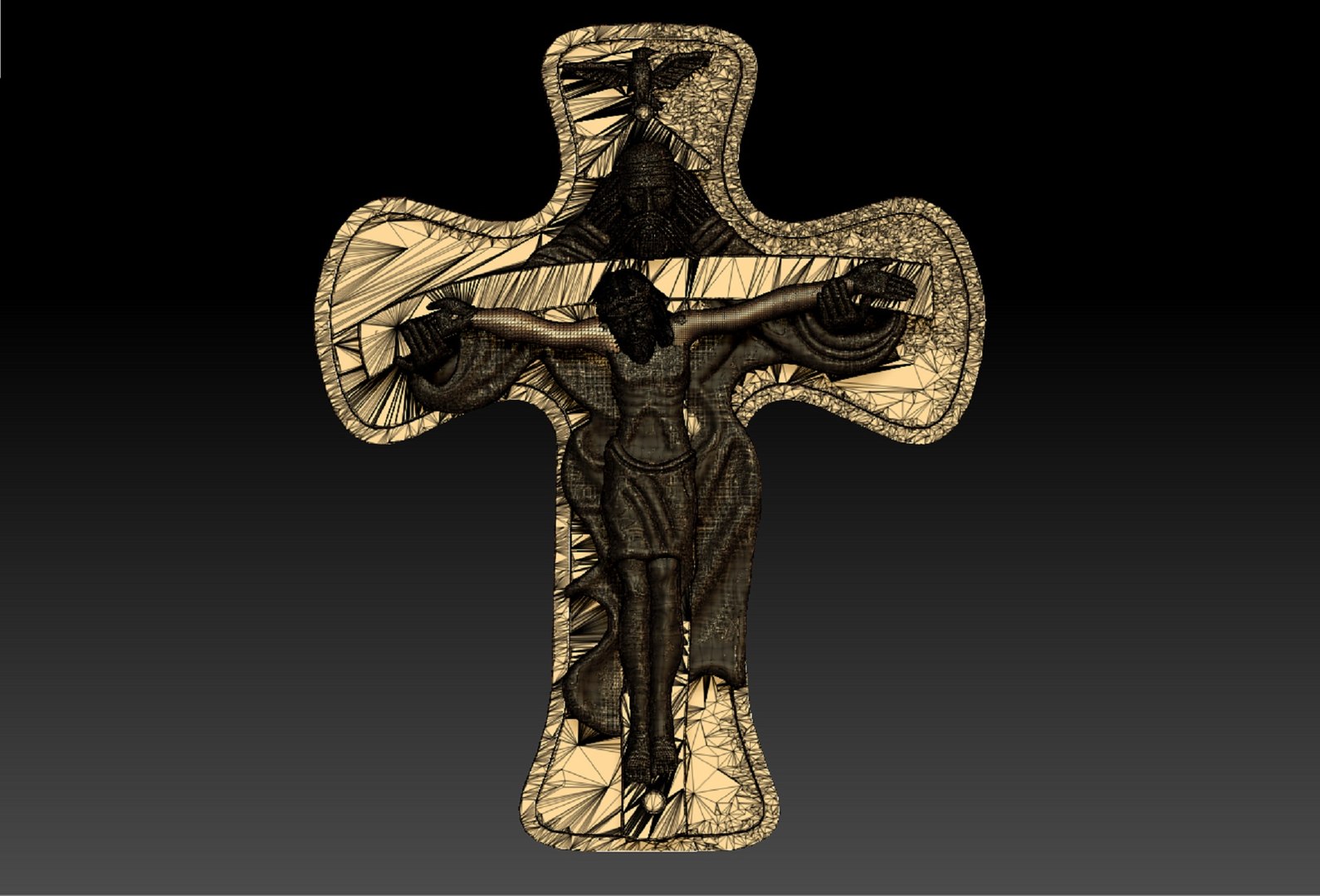 3D JESUS CROSS PENDENT - TurboSquid 2130536