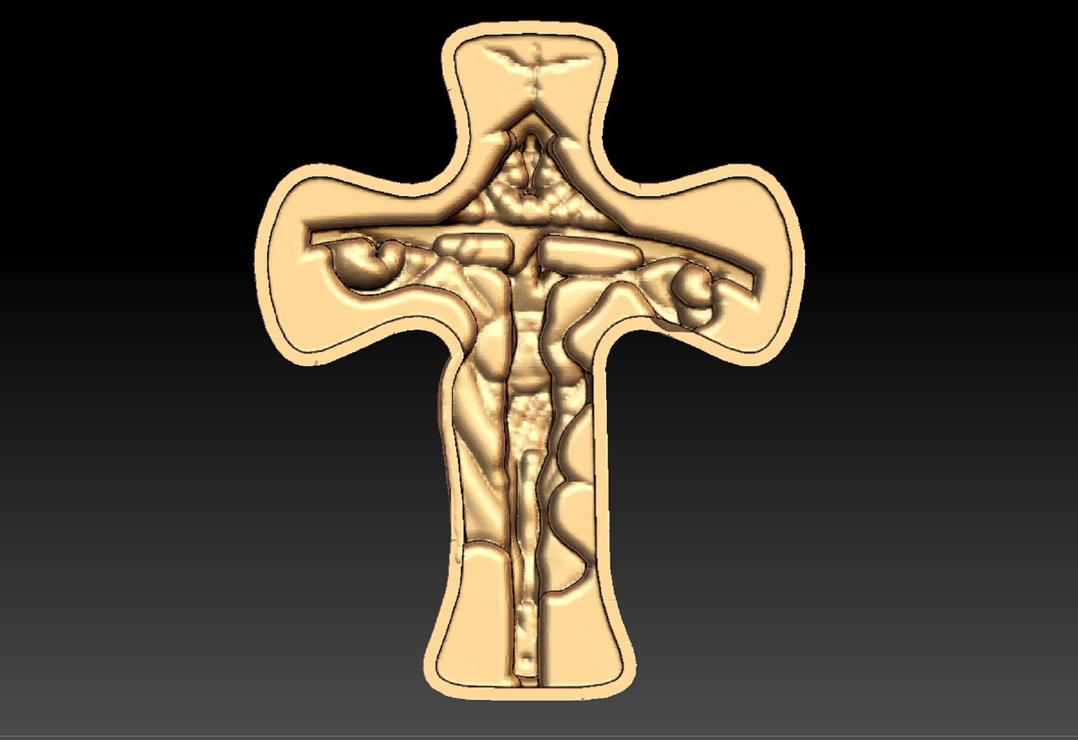 3D JESUS CROSS PENDENT - TurboSquid 2130536