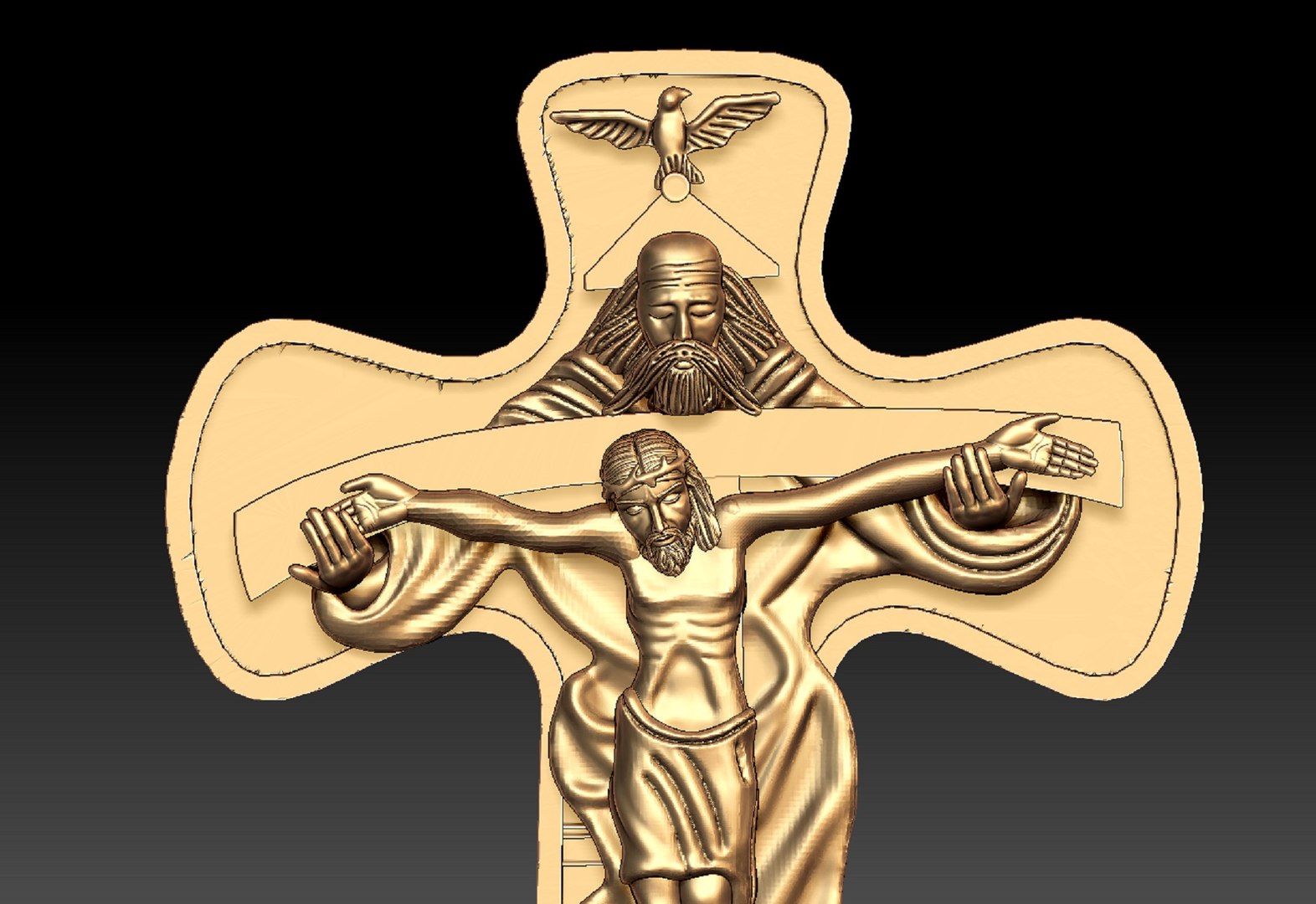 3D JESUS CROSS PENDENT - TurboSquid 2130536