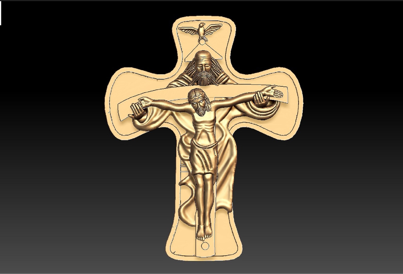 3D JESUS CROSS PENDENT - TurboSquid 2130536