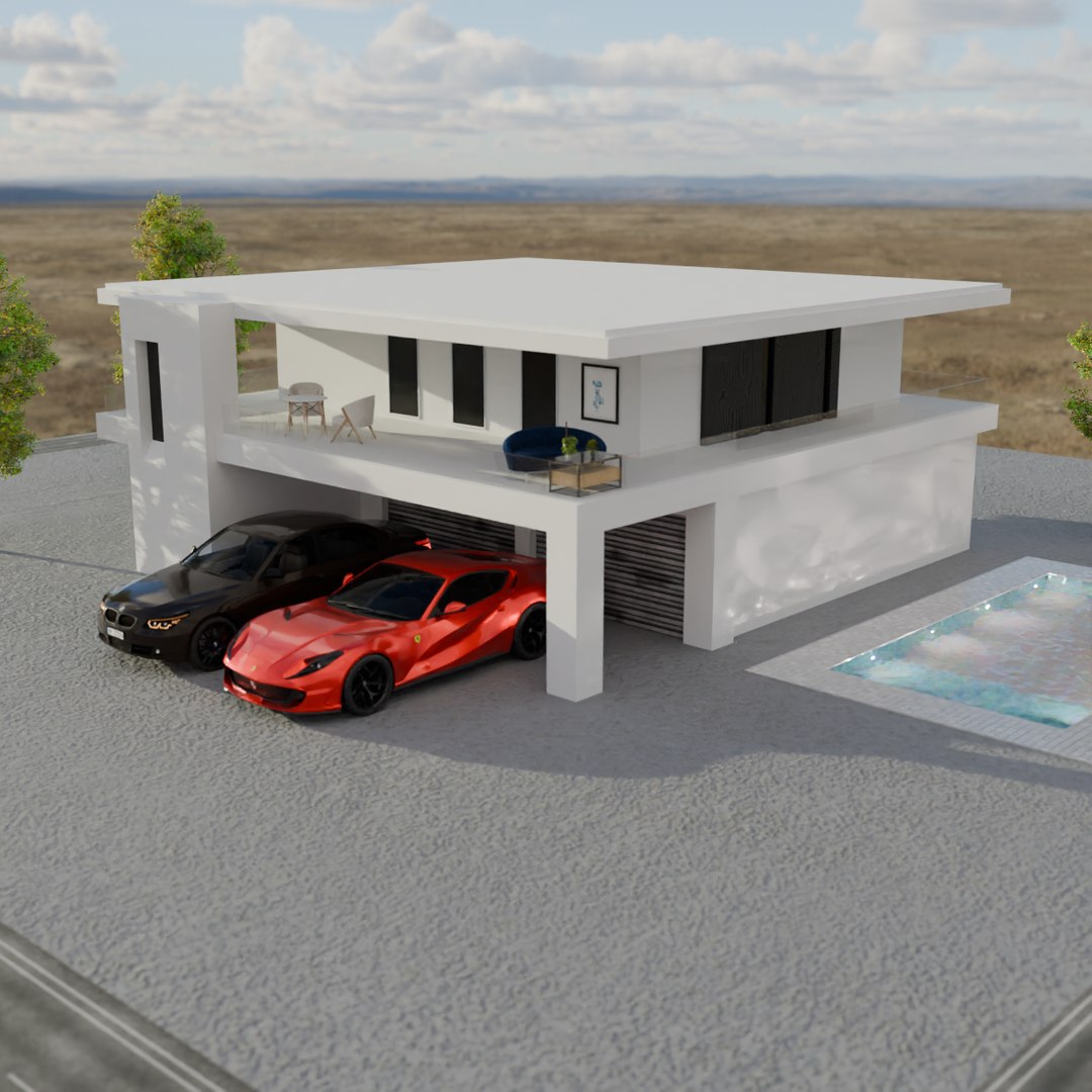 Simple Modern Villa EXTERIOR 3D Model - TurboSquid 2230122