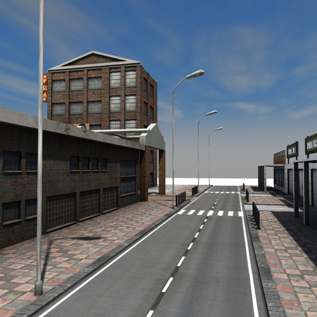 Small Factory Scene 3d Model