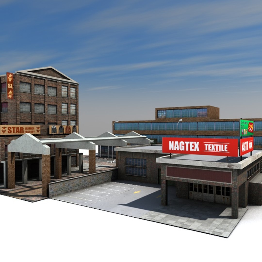 Small Factory Scene 3d Model