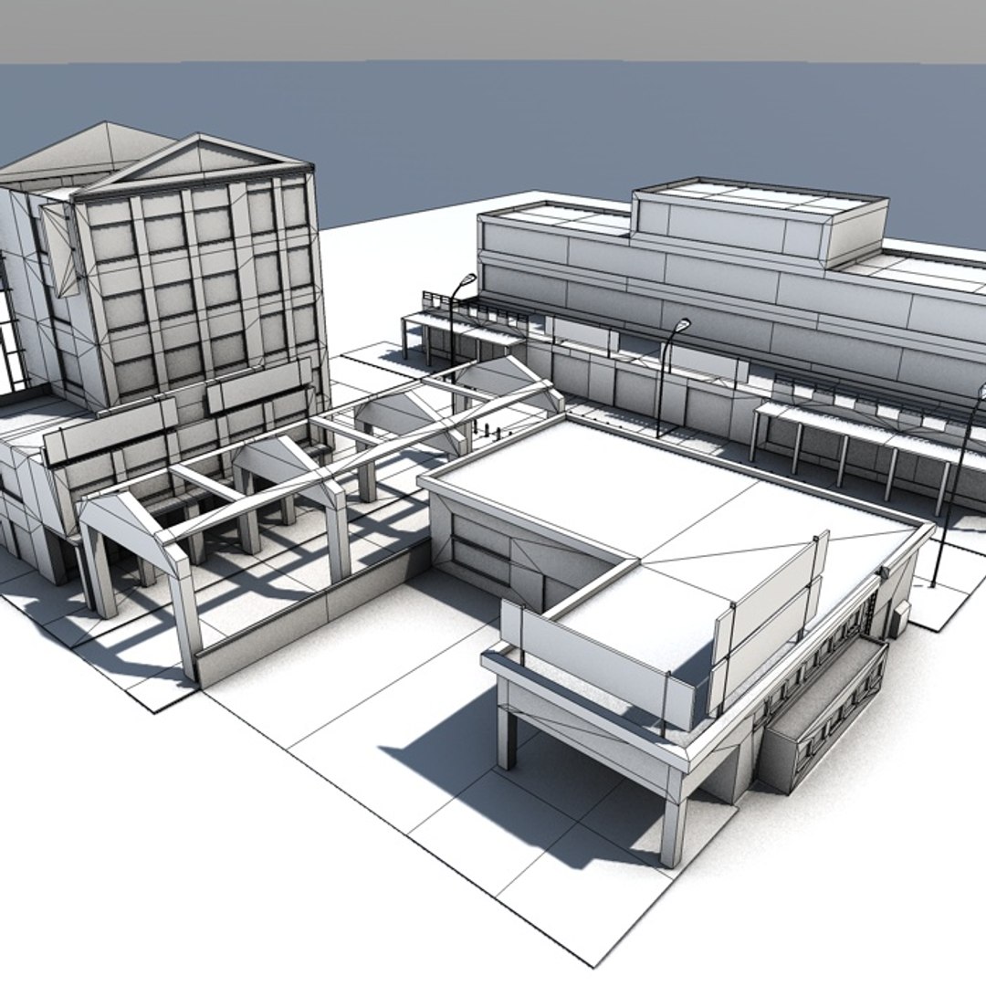Small Factory Scene 3d Model