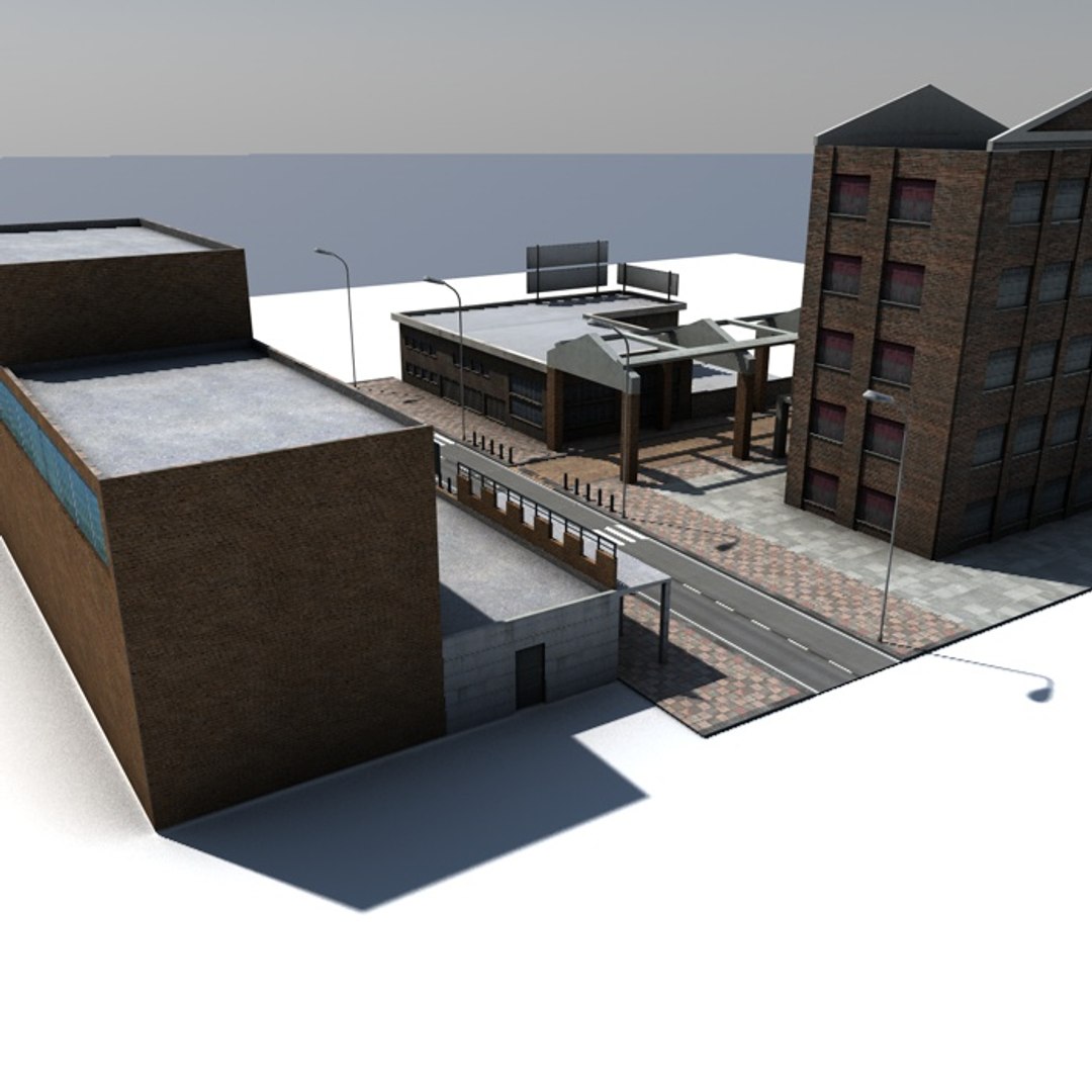 Small Factory Scene 3d Model