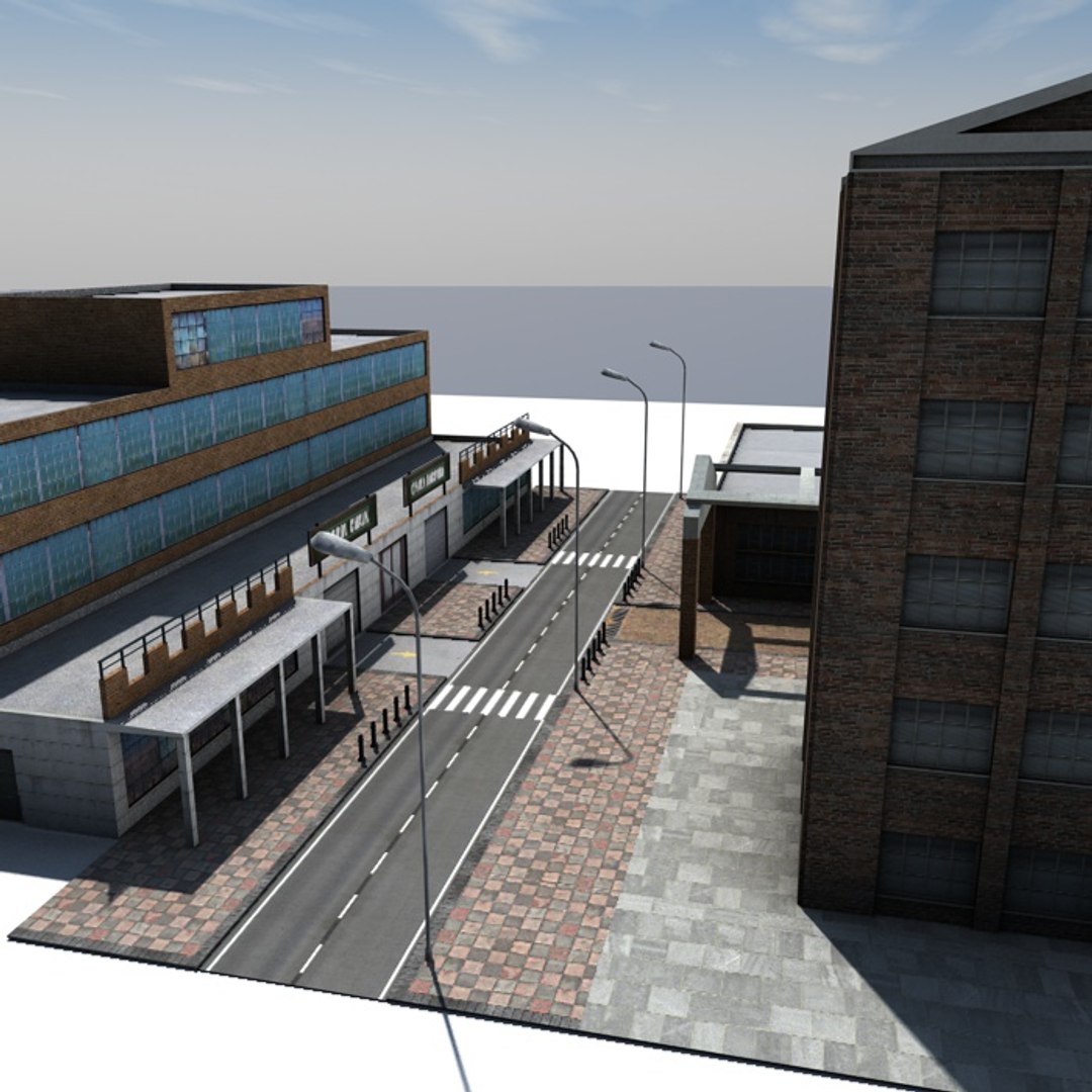 Small Factory Scene 3d Model