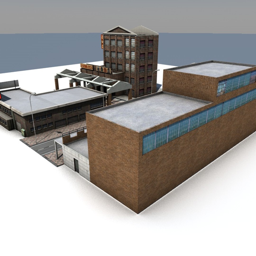 Small Factory Scene 3d Model