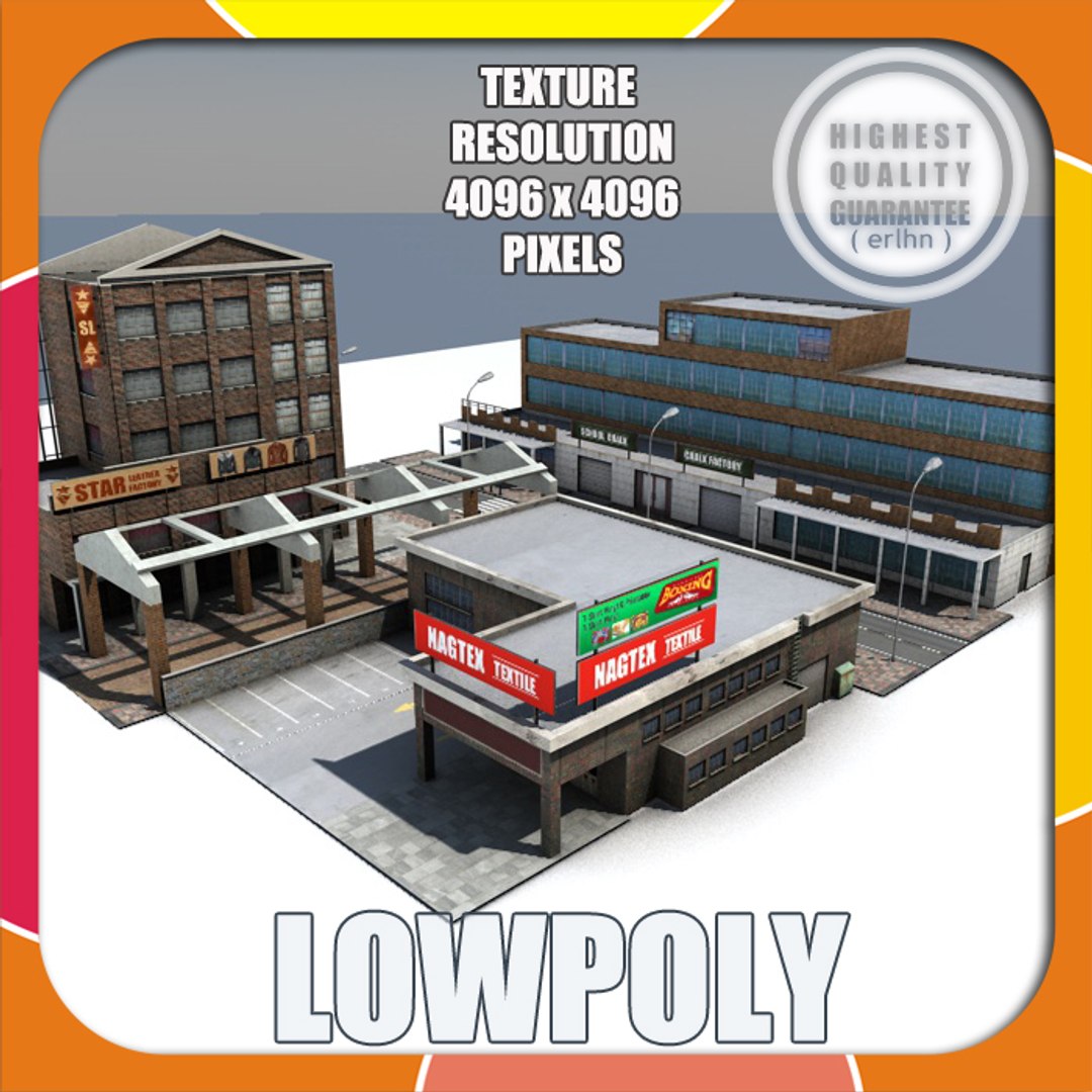 Small Factory Scene 3d Model