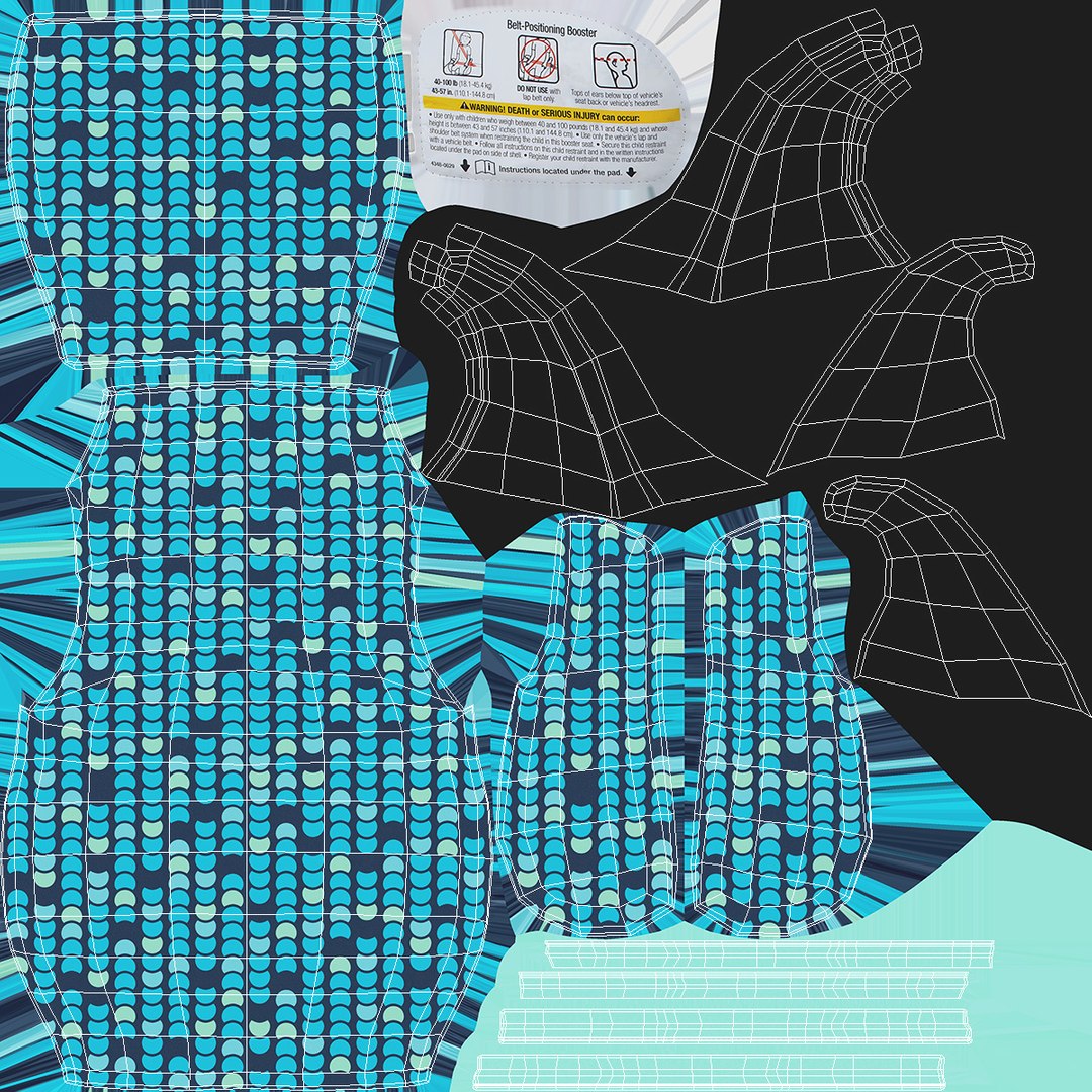 Portable Car Booster Seat Blue 3D Model - TurboSquid 2147285