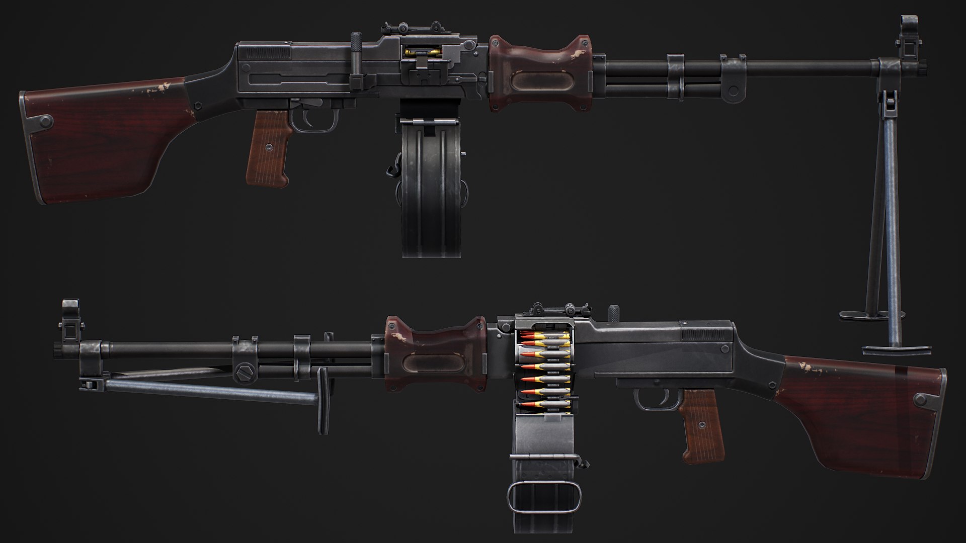 modelo 3d RPD Machine Gun - LowPoly Mobile Ready - TurboSquid 2070955